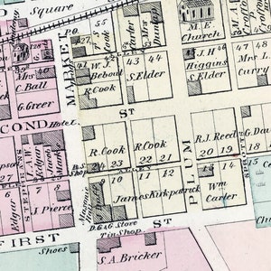 1876 Town Map of Darlington Beaver County Pennsylvania - Etsy