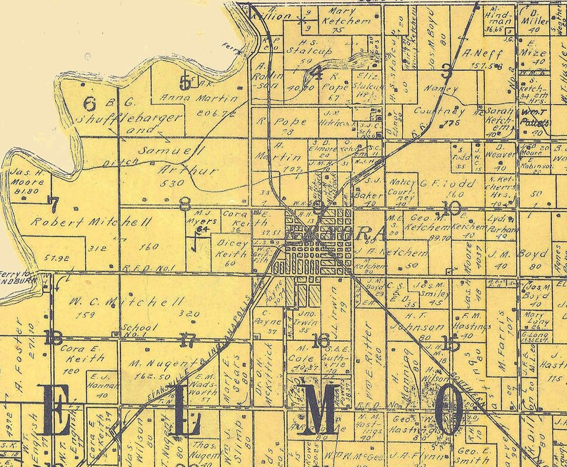 1905 Farm Line Map of Daviess County Indiana - Etsy