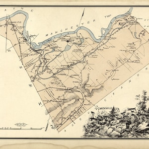 1877 Map of Little Falls Township Passaic County New Jersey - Etsy