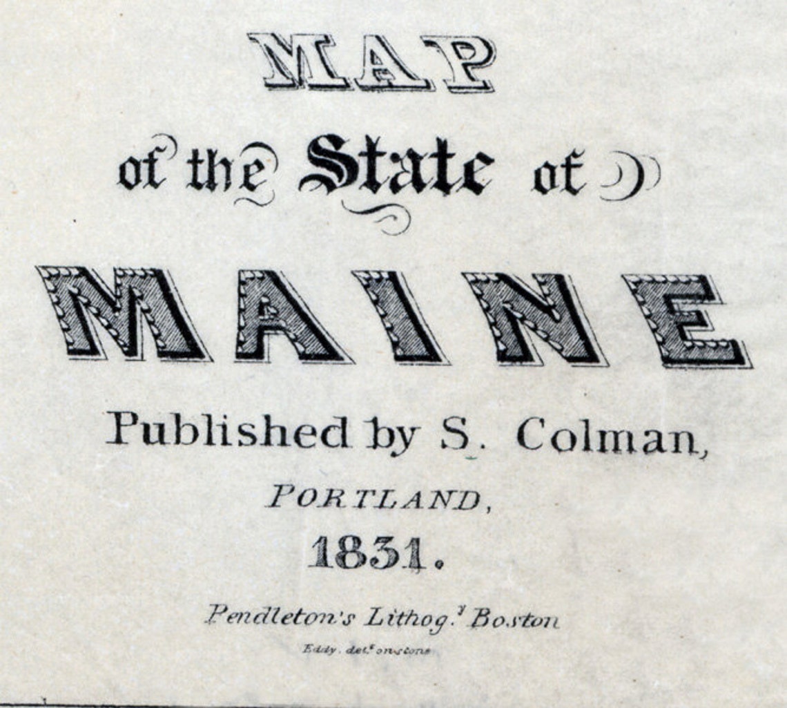 1831 Map of the State of Maine | Etsy