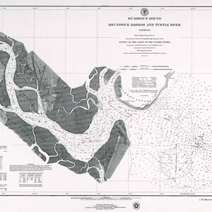 1976 Nautical Map of St Simons Sound Brunswick Harbor Turtle River ...