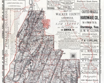Walker County Ga Map - Etsy