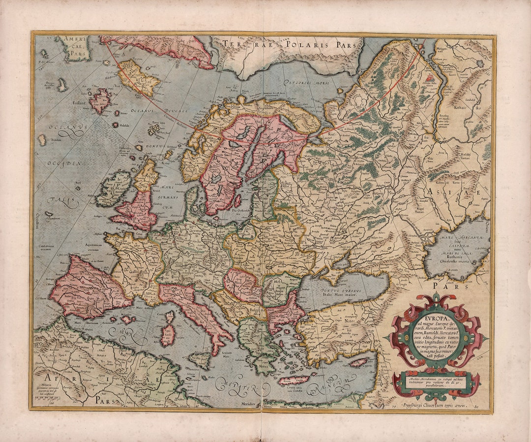 1623 Map of Europe - Etsy