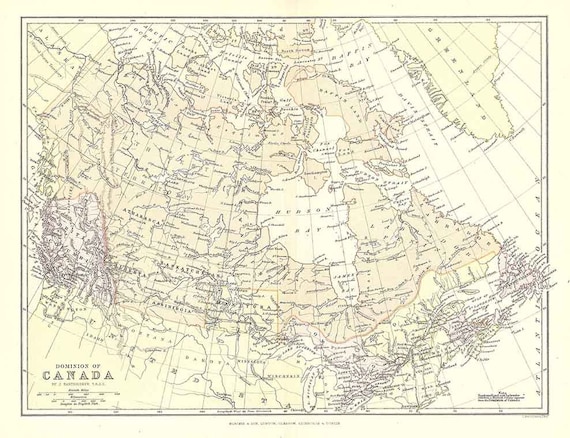 1885 Map of Canada - Etsy