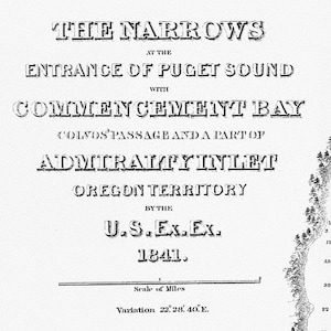 1841 Nautical Chart of the Narrows Puget Sound Tacoma Washington - Etsy