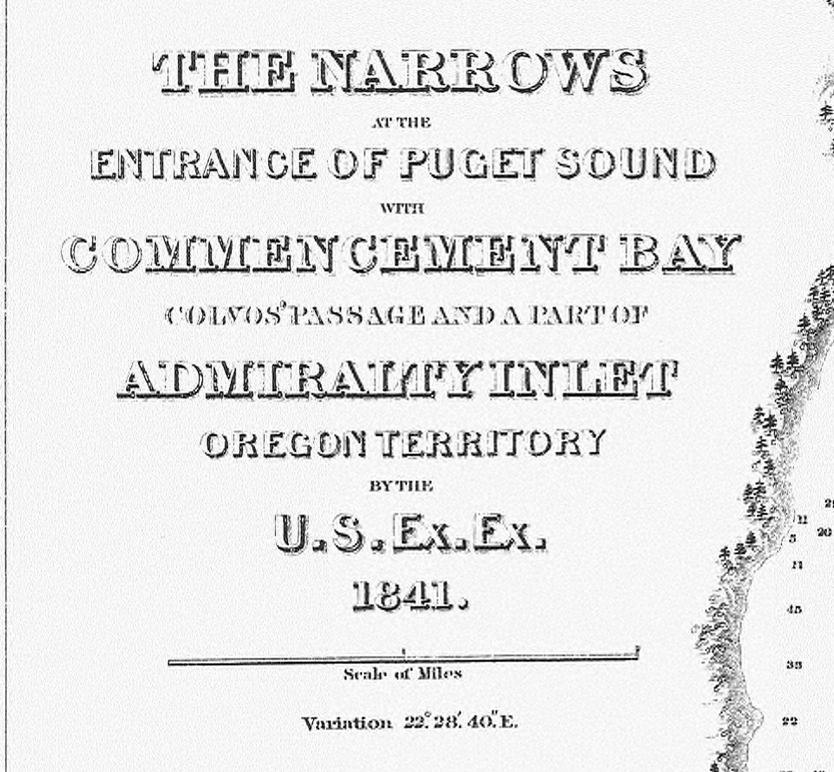 1841 Nautical Chart of the Narrows Puget Sound Tacoma Washington - Etsy