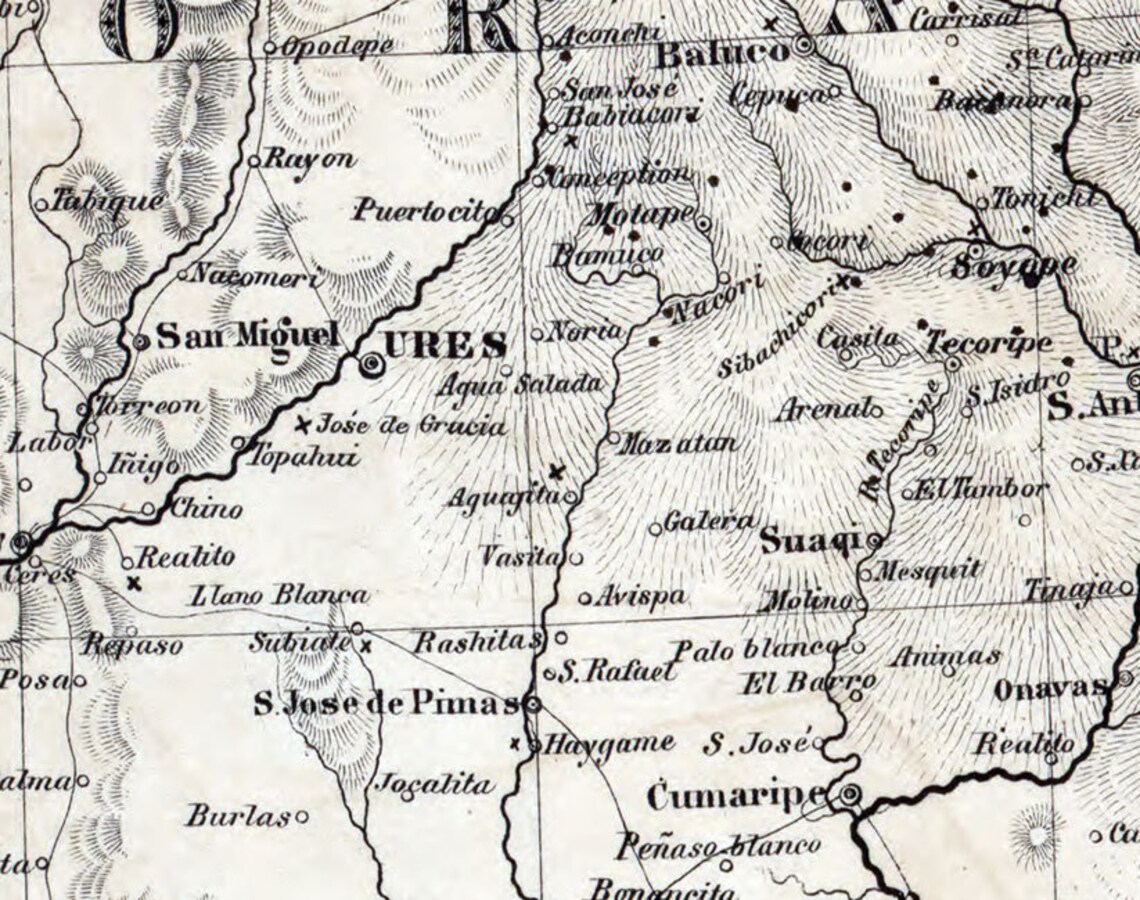 1858 Map of Gadsden Purchase Sonora New Mexico Chihuaua & California - Etsy