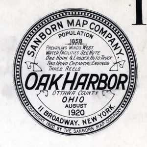 1920 Town Map of Oak Harbor Ottawa County Ohio - Etsy