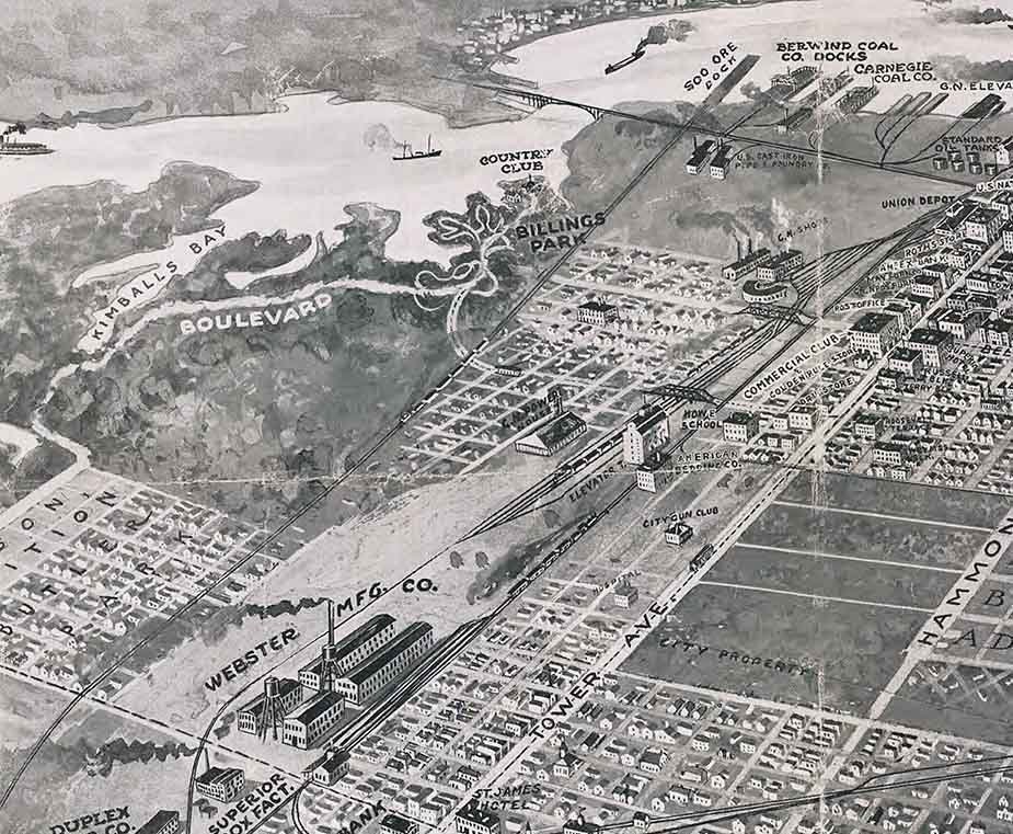 1913 Panoramic Map of Superior Wisconsin - Etsy