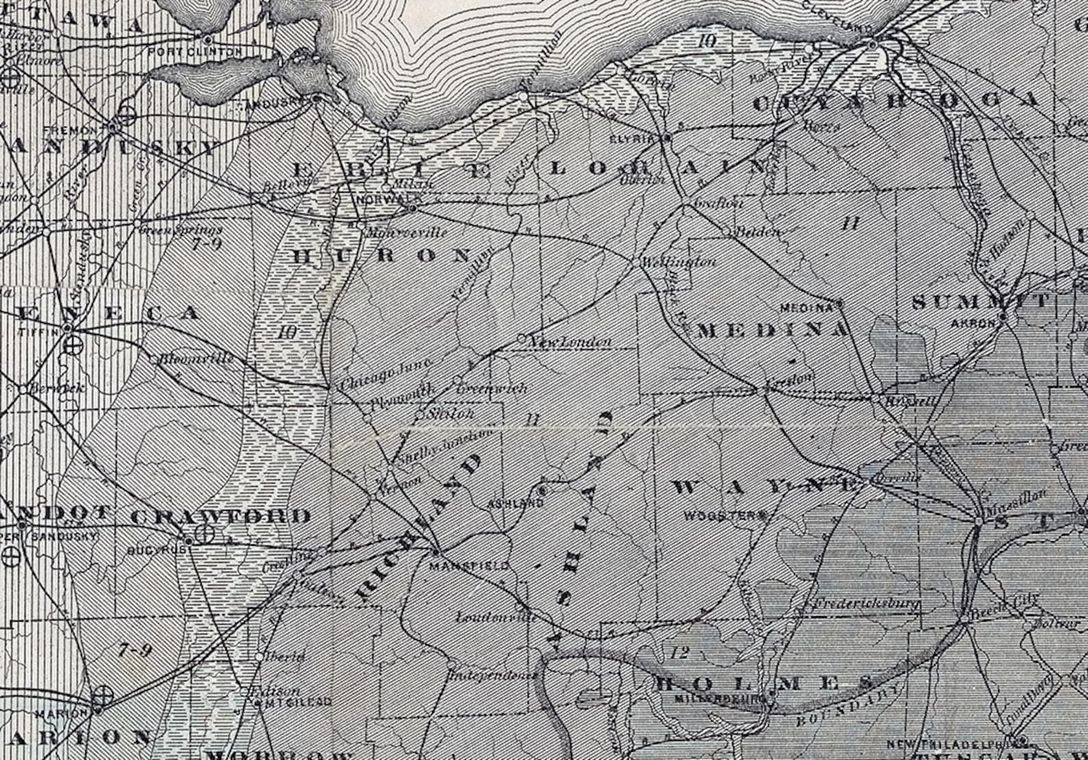 1886 Map of Ohio Oil & Gas Well Fields - Etsy UK