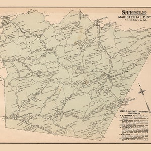 1886 Map of Steele District Wood County West Virginia - Etsy