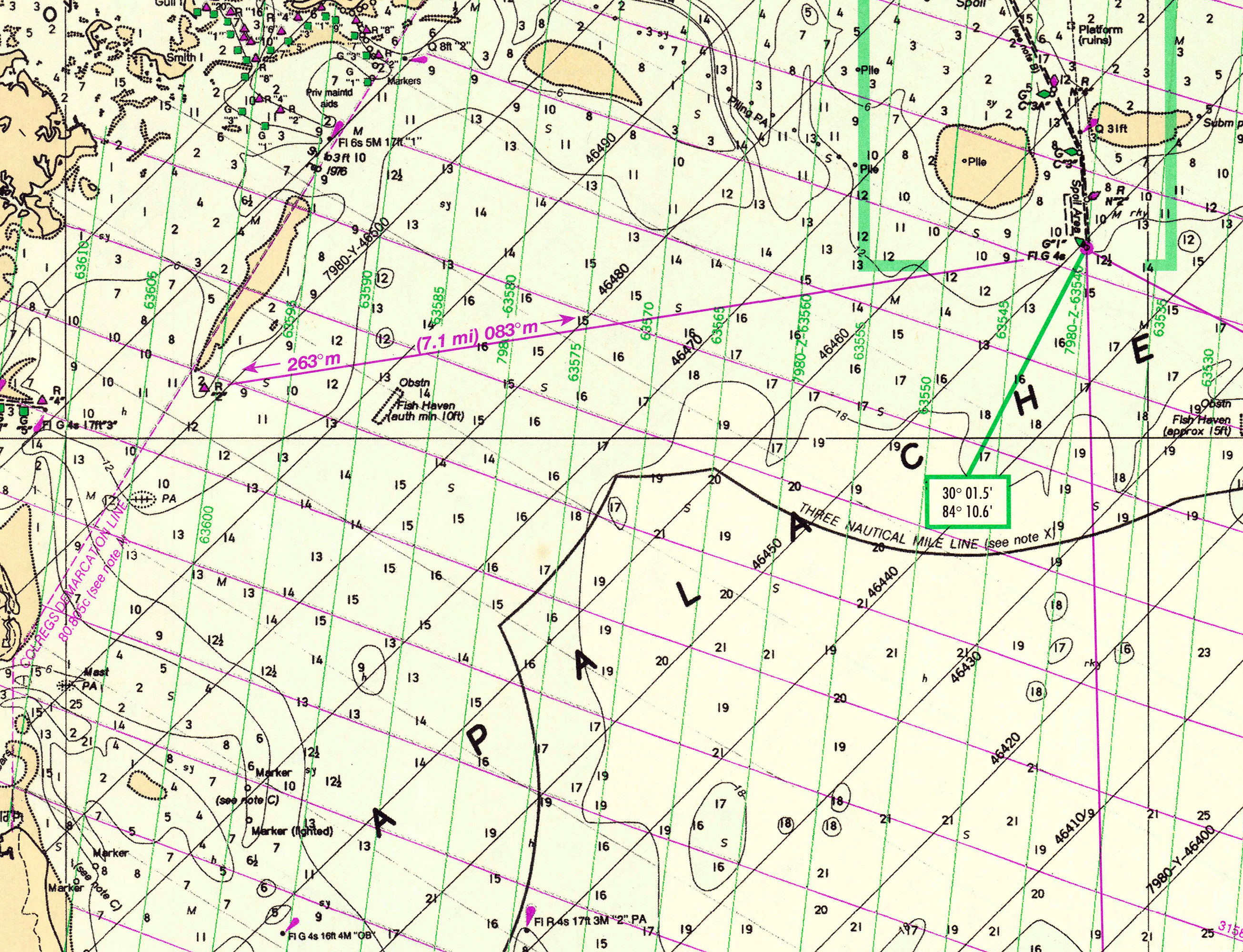 1996 Nautical Chart Map of Apalachee Bay Florida - Etsy Australia