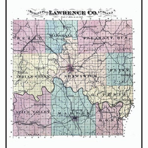 1879 Map of Lawrence County Indiana - Etsy