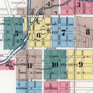 1894 Sanborn Map of Chambersburg Franklin County Pennsylvania - Etsy