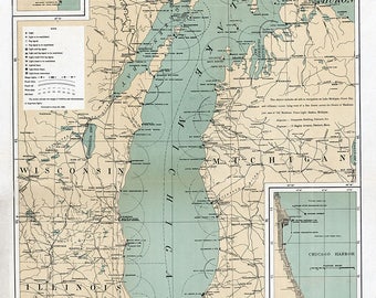 1923 Map of Lake George Steuben County Indiana | Etsy