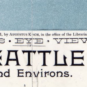 1891 Aerial Panoramic Map of Seattle King County Washington - Etsy