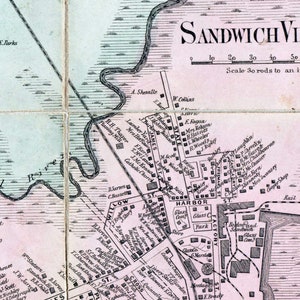 1857 Town Map of Sandwich Barnstable County Massachusetts - Etsy