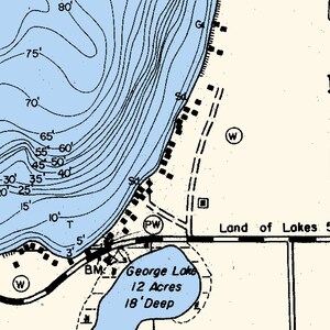 1969 Map of Black Oak Lake Vilas County Wisconsin - Etsy