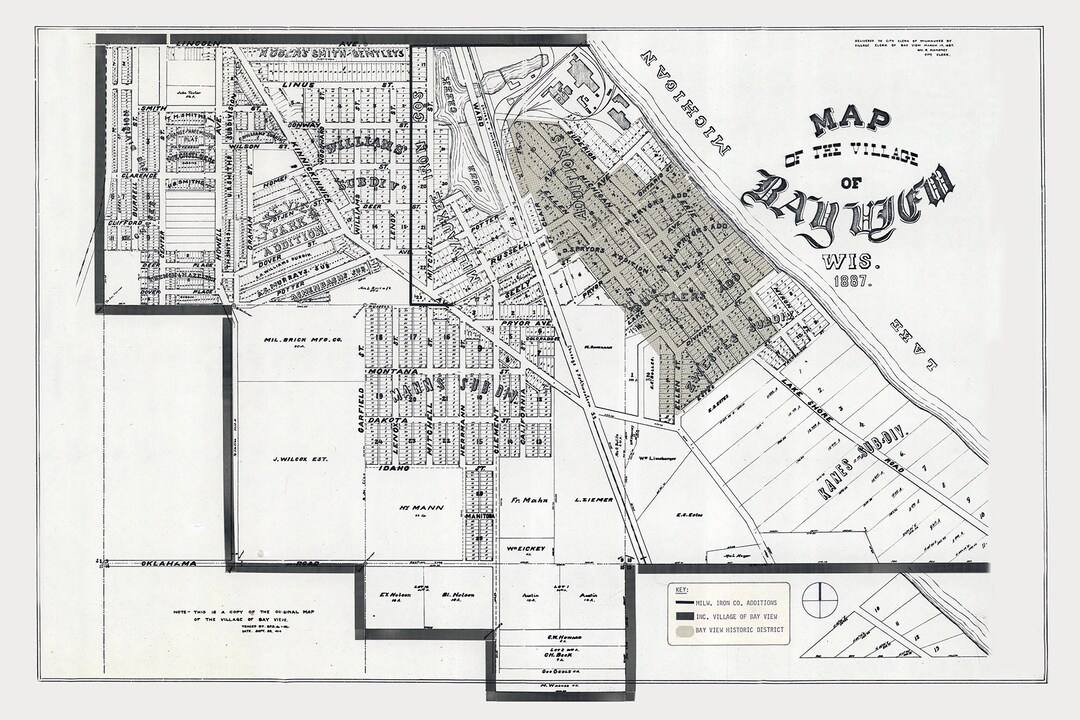 1887 Map of Bay View Wisconsin - Etsy