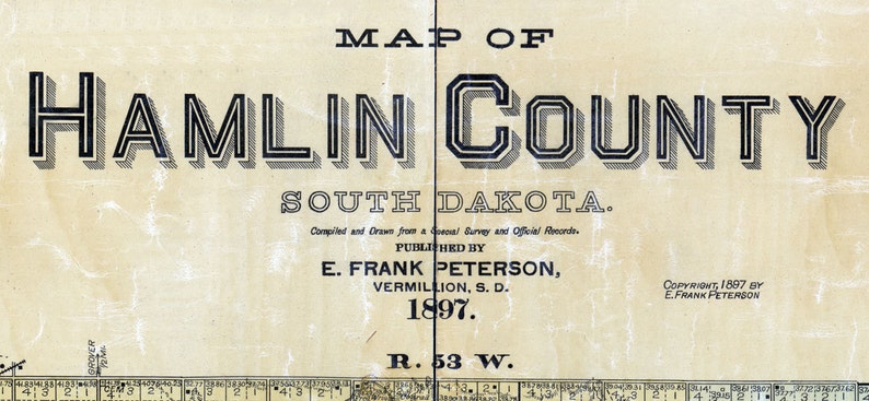 1897 Map of Hamlin County South Dakota - Etsy UK