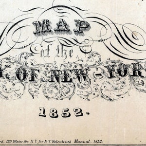1852 Map of New York City - Etsy
