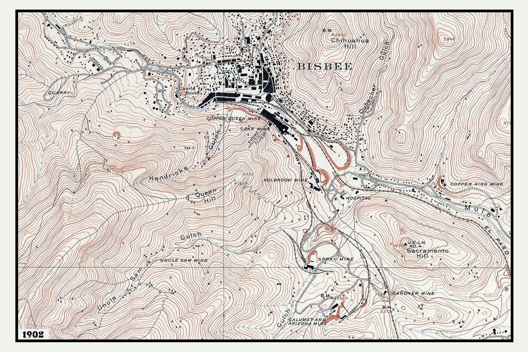 1902 Map of Bisbee Cochise County Arizona - Etsy