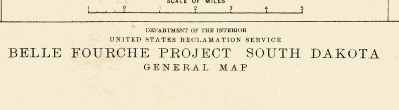 1910 Map of Belle Fourche Lake South Dakota - Etsy
