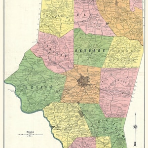 1917 Map of Iredell County North Carolina - Etsy