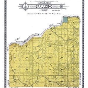 1916 Map of Spaulding Township Saginaw County Michigan - Etsy