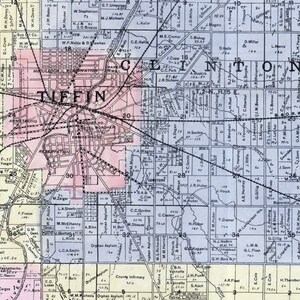 1896 Farm Line Map of Seneca County Ohio Tiffin - Etsy