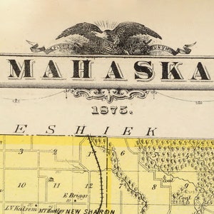 1875 Map of Mahaska County Iowa - Etsy
