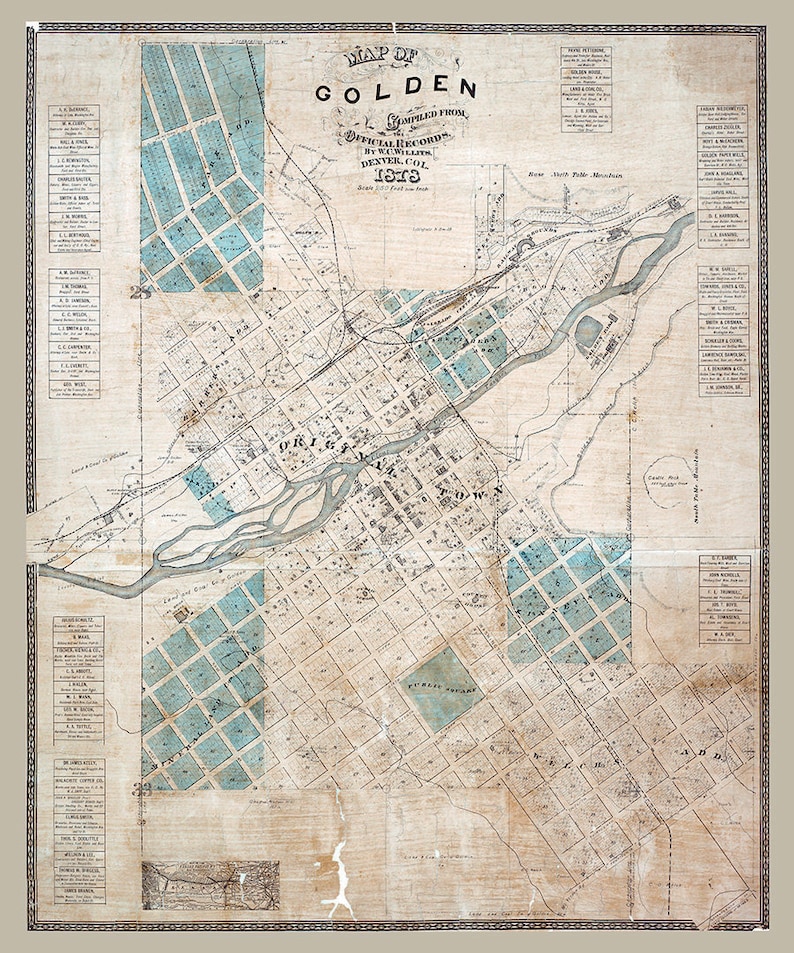 1878 Map of Golden Colorado - Etsy