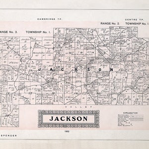 1902 Map of Jackson Township Guernsey County Ohio Oil Wells - Etsy