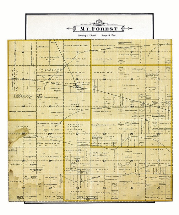 1896 Map of Mt Forest Township Bay County Michigan - Etsy