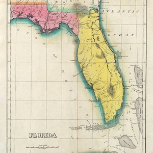 1822 Map of Florida - Etsy