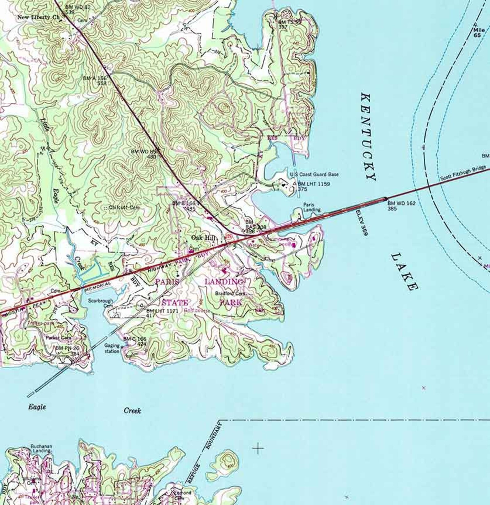 1950 Topo Map of Paris Landing Tennessee Kentucky Lake | Etsy