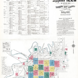 1912 Map of Winfield Cowley County Kansas - Etsy