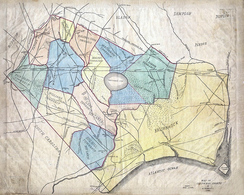 1882 Map of Columbus County North Carolina - Etsy UK