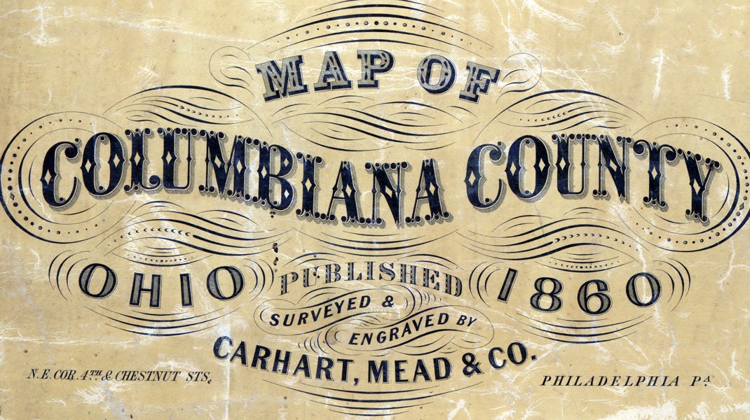 1860 Farm Line Map of Columbiana County Ohio - Etsy Denmark