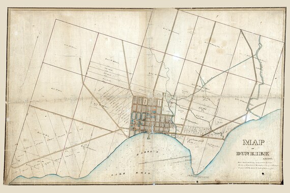 1836 Map of Dunkirk New York | Etsy