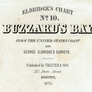 1876 Nautical Chart of Buzzards Bay Massachusetts - Etsy