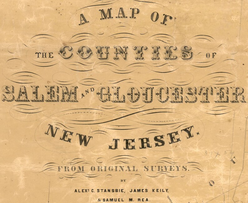 1849 Map of Salem & Gloucester County New Jersey From Actual | Etsy