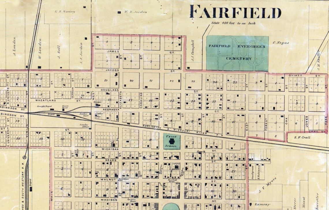 1871 Map of Jefferson County Iowa Fairfield - Etsy