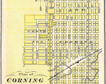 Map of Corning - Etsy
