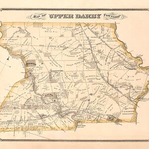 1875 Map of Upper Darby Township Delaware County Pennsylvania - Etsy