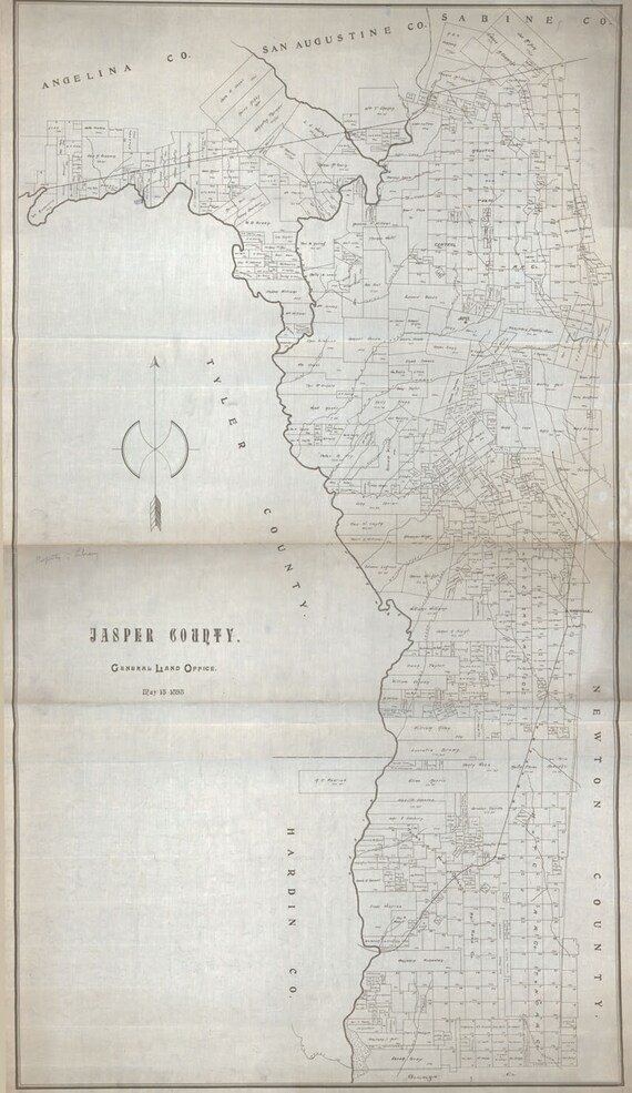 1898 Map of Jasper County Texas | Etsy