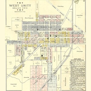 1894 Map of West Unity Williams County Ohio - Etsy