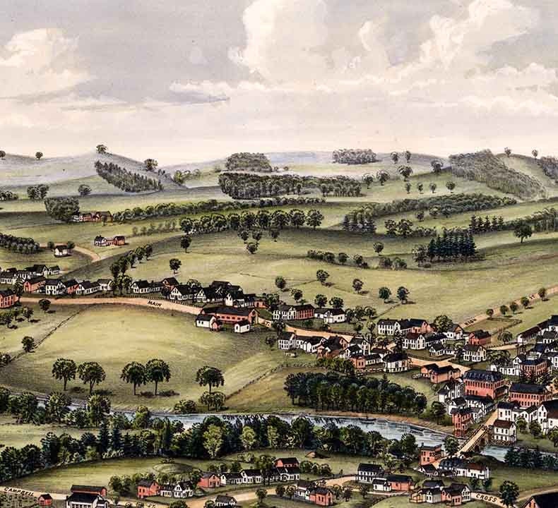 1889 Panoramic Map of Henniker New Hampshire - Etsy