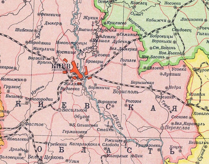 1939 Map of Ukraine - Etsy