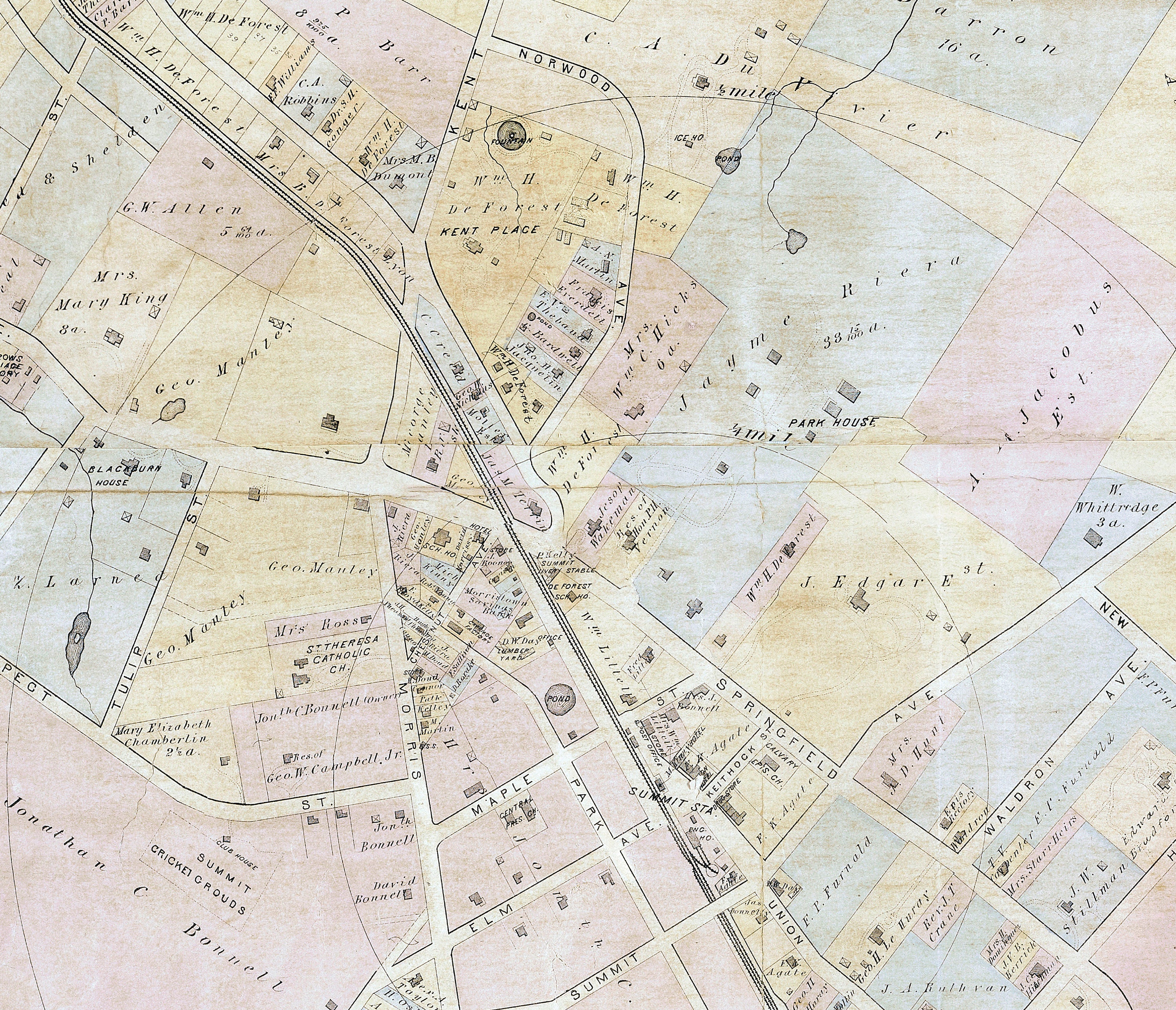 1879 Map of Summit Township Union County New Jersey - Etsy